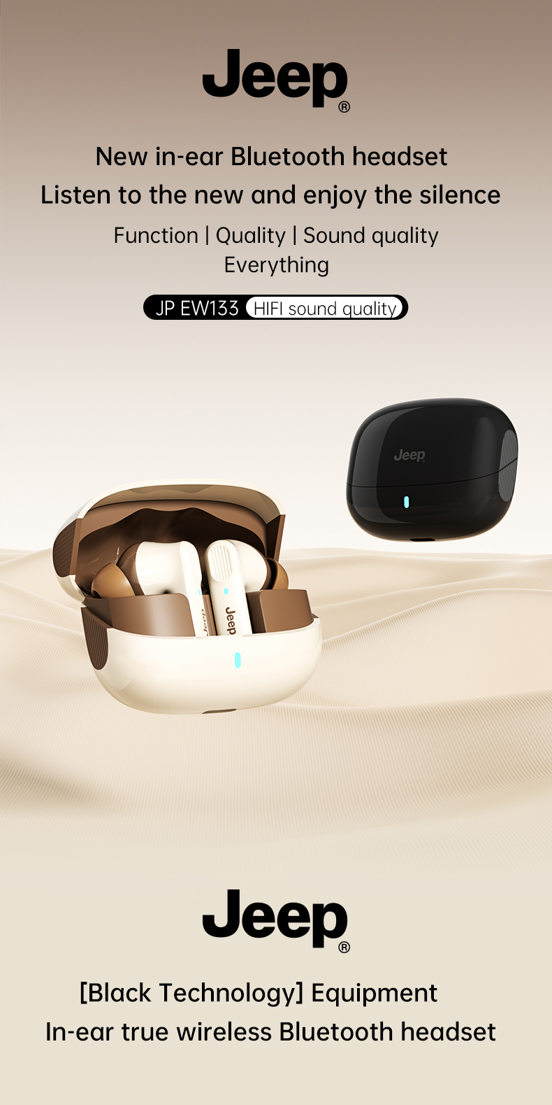 Jeep EW133 TWS True Wireless Bluetooth Earphones HiFi Sound HD Calls Touch Control Wireless ...