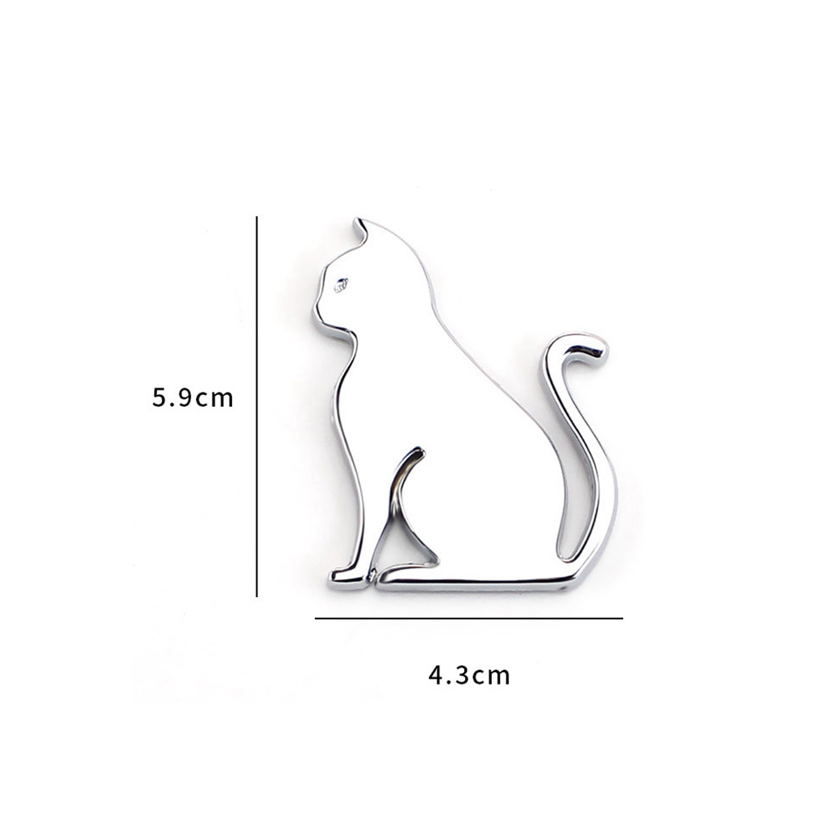 1PCS 3D Cat Metal Auto Emblem Trunk Hood Fender Door Animal Car Sticker ...