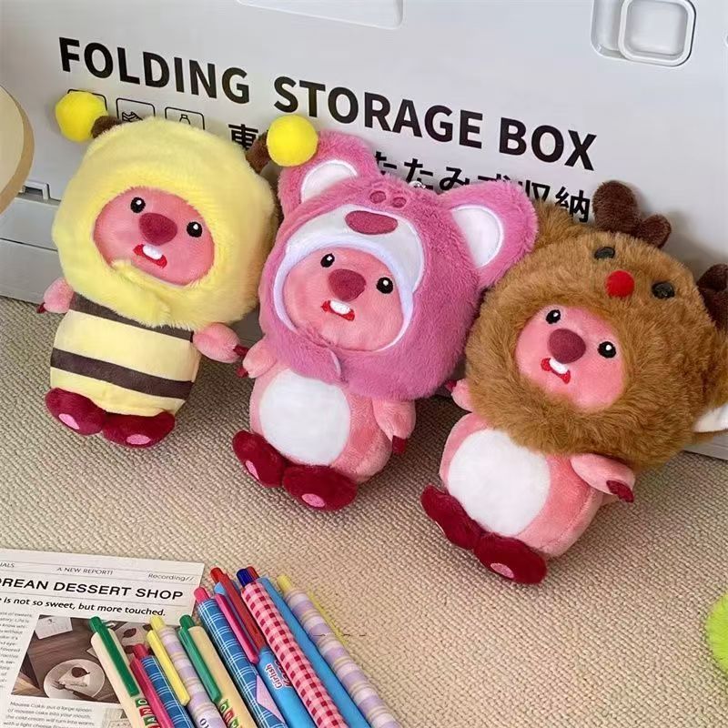 12 Styles Cute Loopy Beaver Doll Keychain With Cute Creative Headgear ...