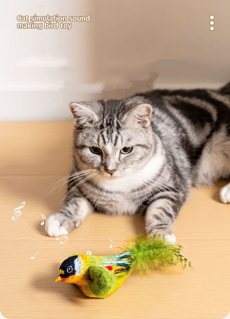 Cat toys hanging cat teasers simulate birds that can call, swings on a ...
