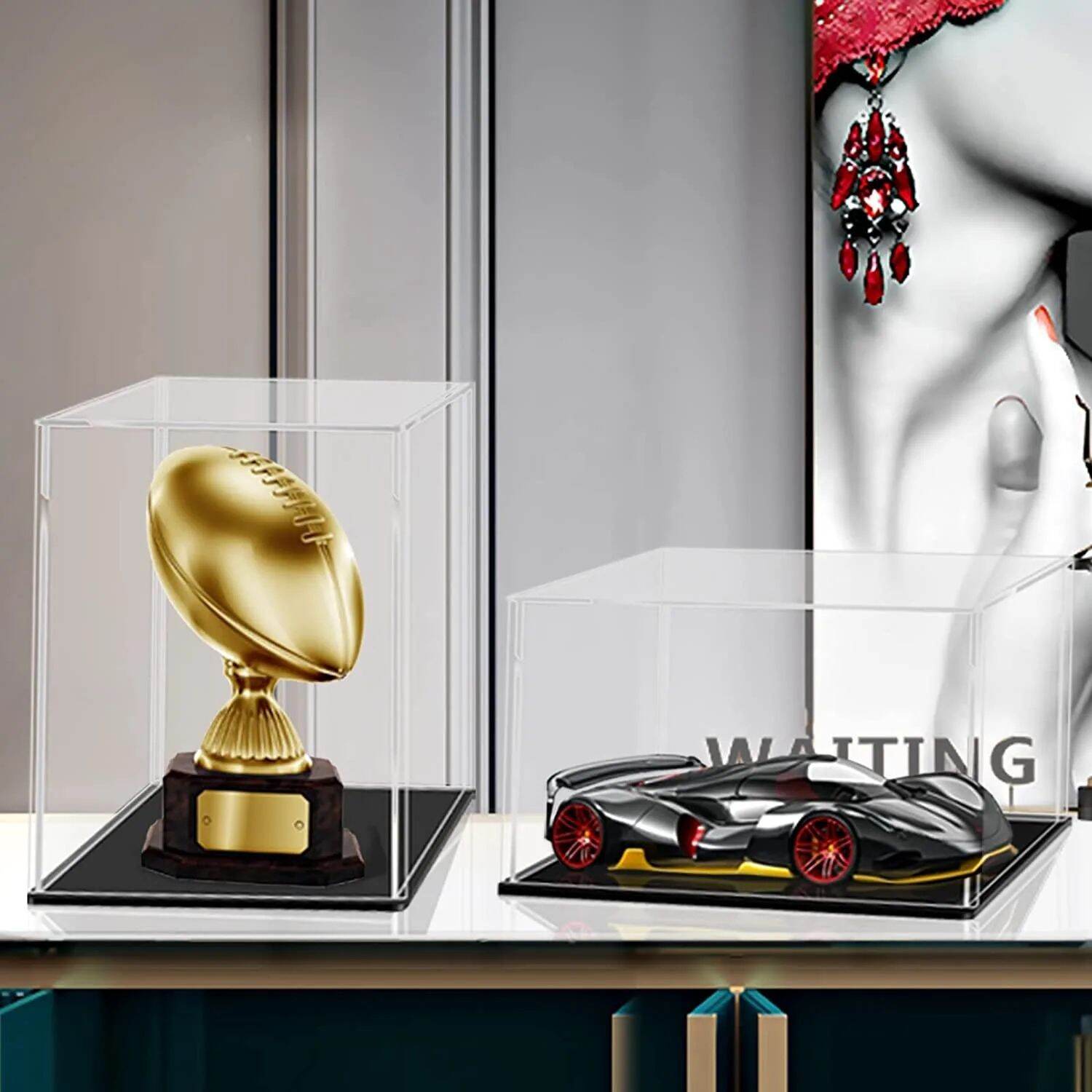 Transparent Acrylic Toy Display Case Stackable Magnetic acrylic box ...