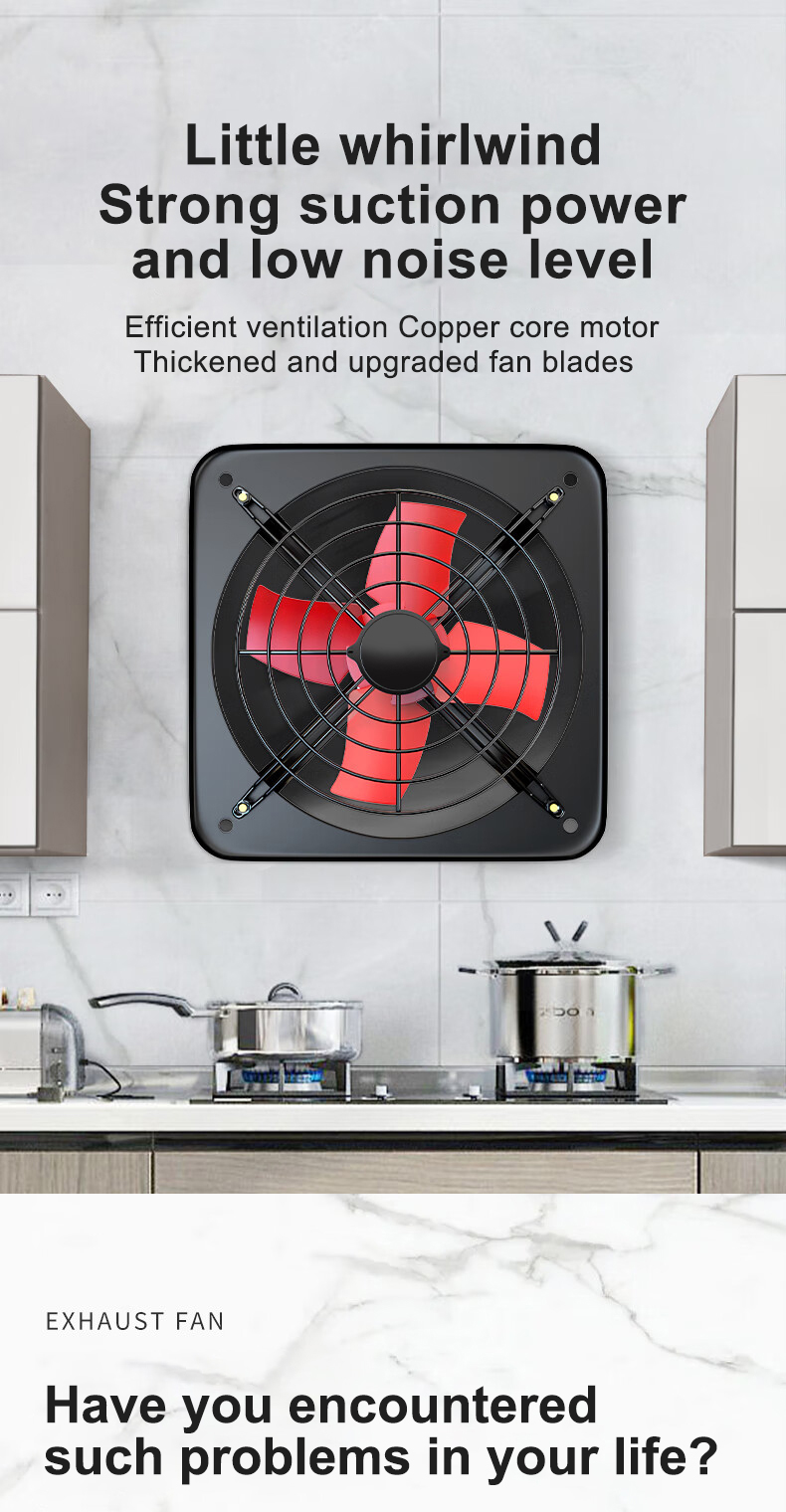 MIDOO Aluminum Leaf Does Not Rust Kitchen Window Exhaust Fan 8"10"14 ...
