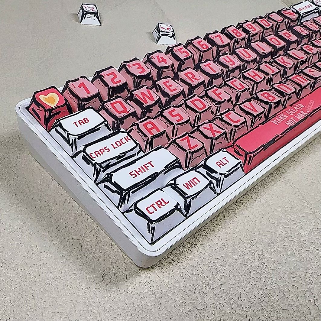 Comic Wind Sweetheart Keycaps PBT Dye-sub Cherry Profile Keycap Custom ...