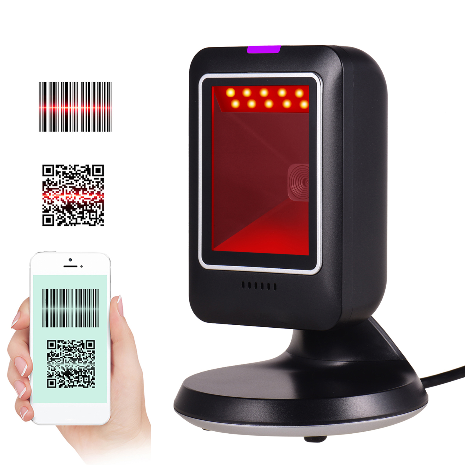 Retail Bar Code Usb Wired 1d/2d/qr Scanner Usb Code Hand-free ...
