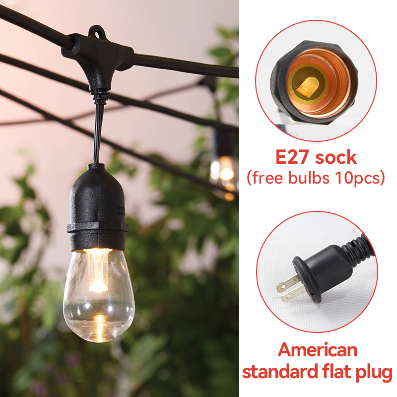 Led Bulb String Lights Outdoor Waterproof Fairy Lights Festival Party ...
