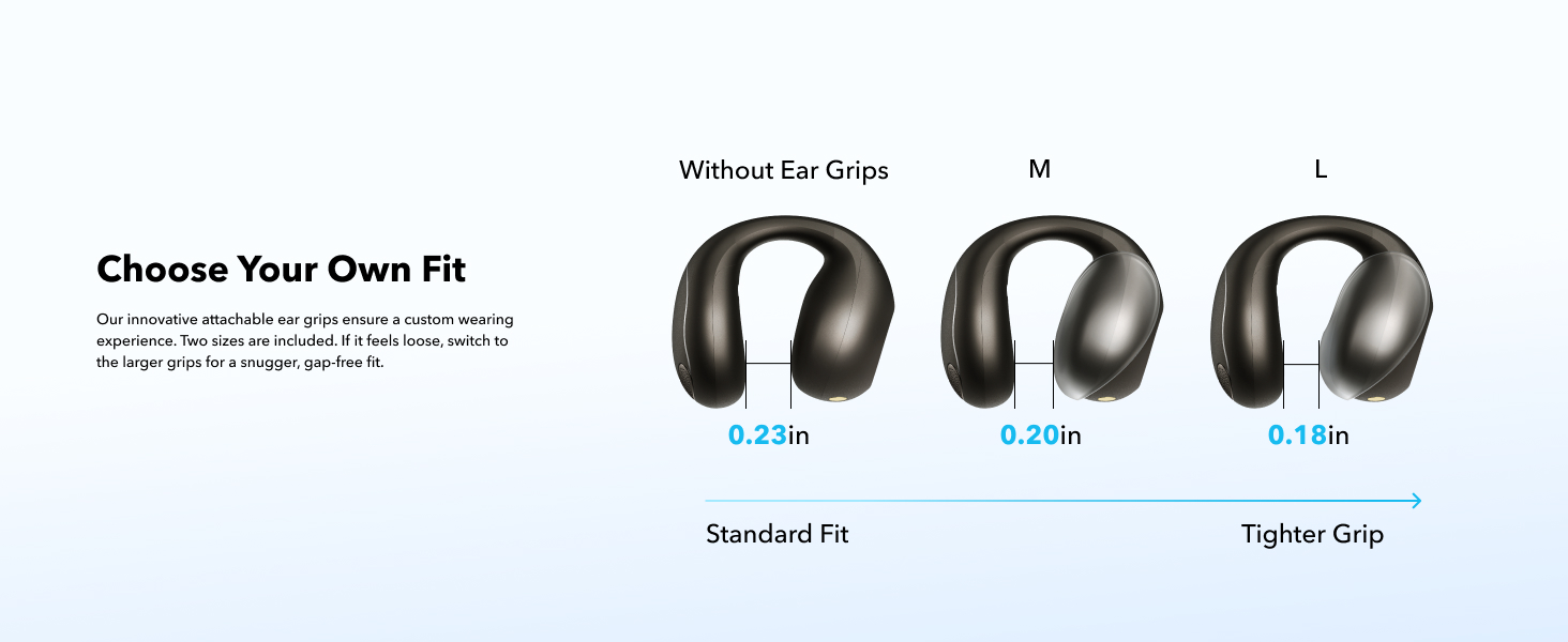 Soundcore C40i by Anker, Open-Ear Earbuds, Clip-On Headphones, Flexible ...