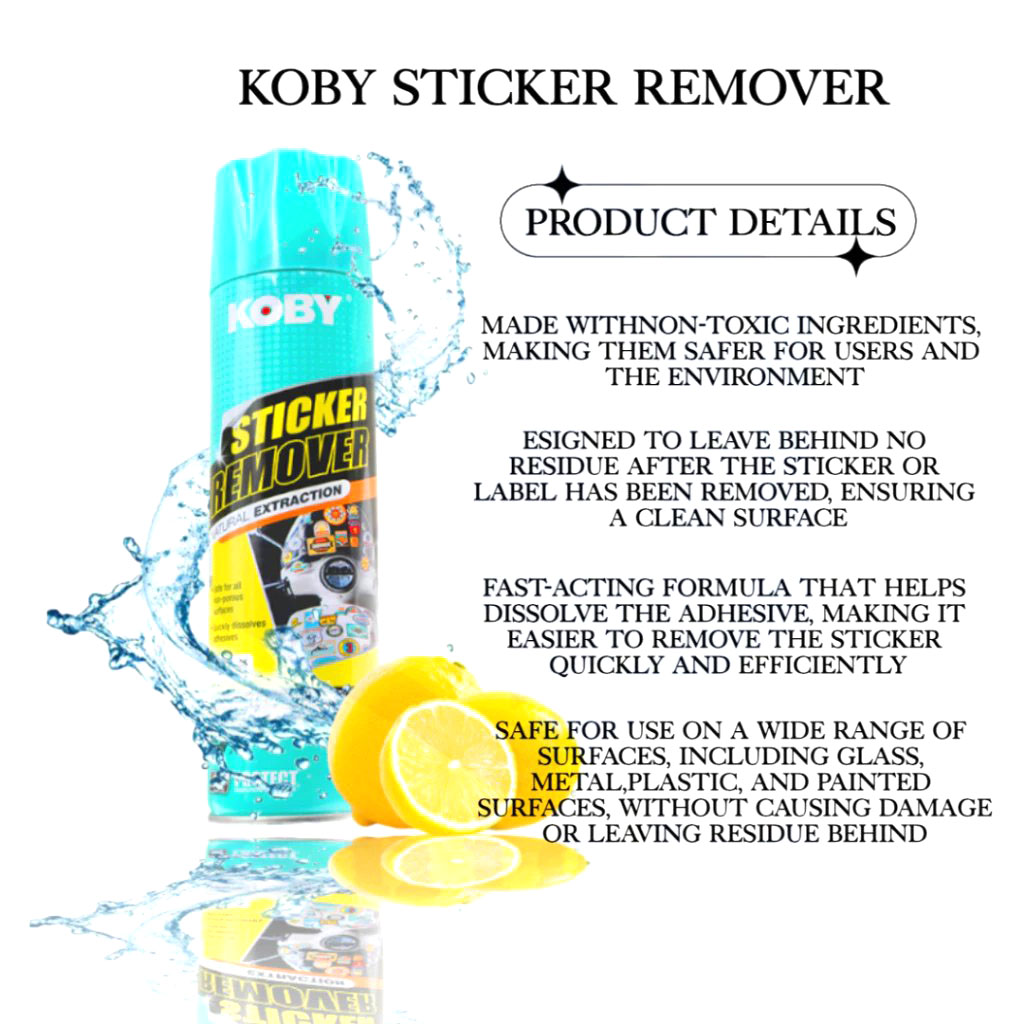 KOBY STICKER REMOVER LEMON SCENT 300ML | Shopee Philippines