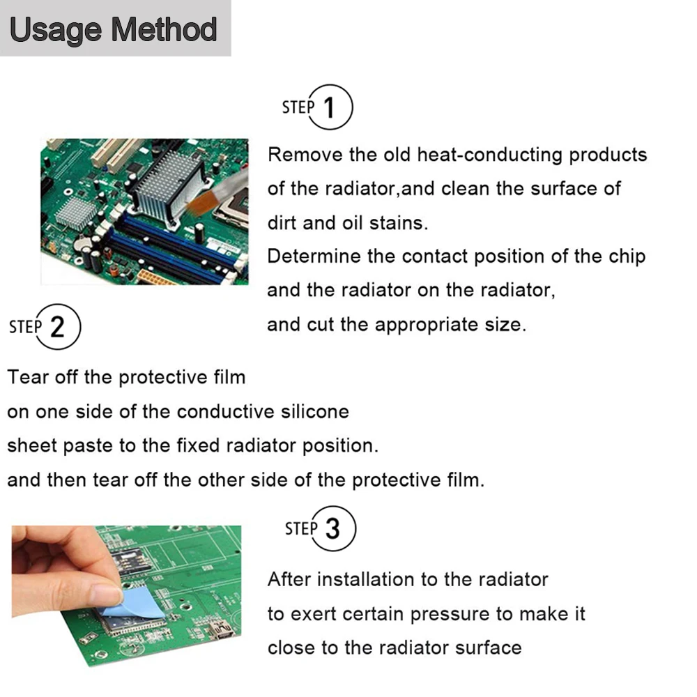 Heat GPU Silicone Thermal Pad 1mm*100*100mm for Laptop IC VGA Card CPU ...
