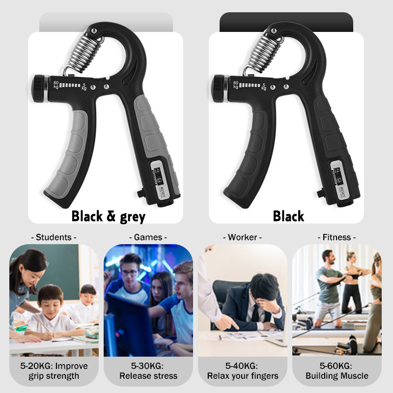 Strength Trainer Adjustable Hand Gripper Forearm Strengthener ...