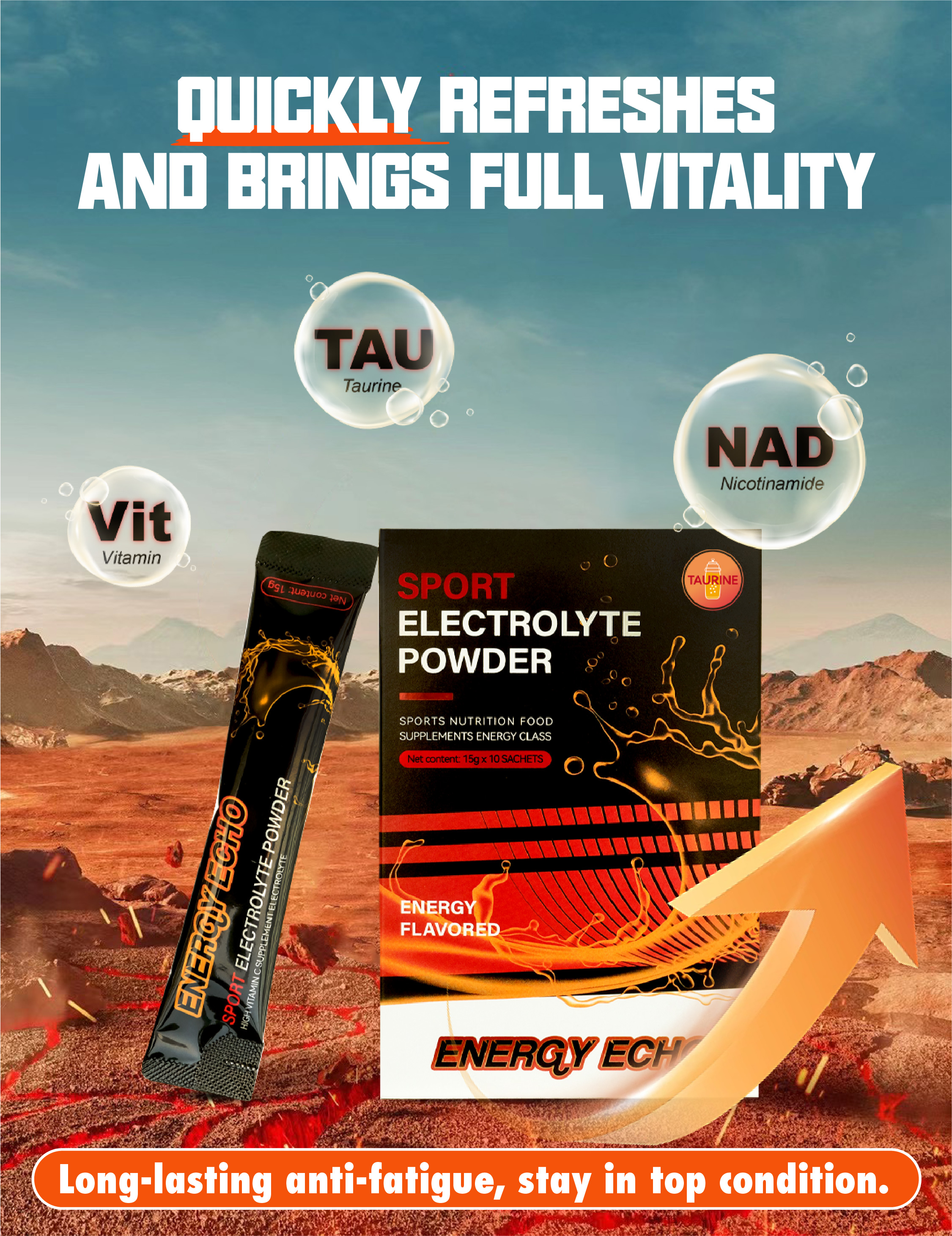 Energy Echo Electrolyte Sports Solid beverage Energy drink Electrolyte powder replenish ...