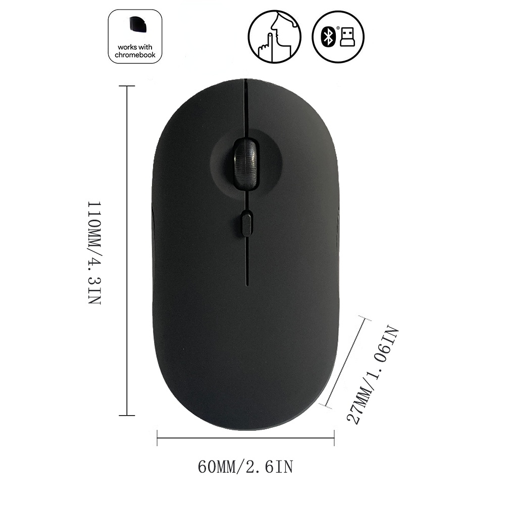 Bluetooth Mouse Wireless Rechargeable Dual Mode BT5.2 2.4G DPI Silent ...