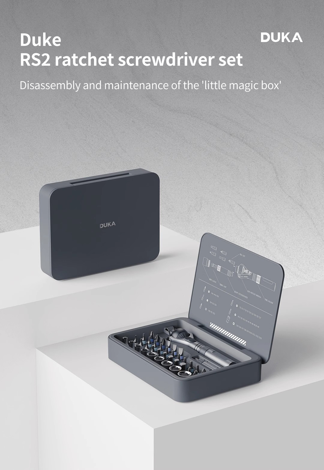 DUKA RS2 Ratchet Screwdriver Set 40 in 1 Multifunctional Toolbox Multi Angle Adjustment Repair ...