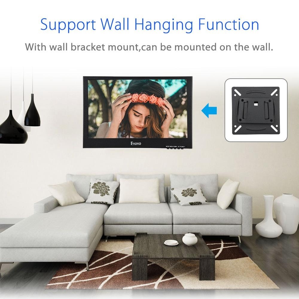 Eyoyo 12 Inch IPS Monitor 1920x1080 Display Support VGA HD BNC AV USB ...