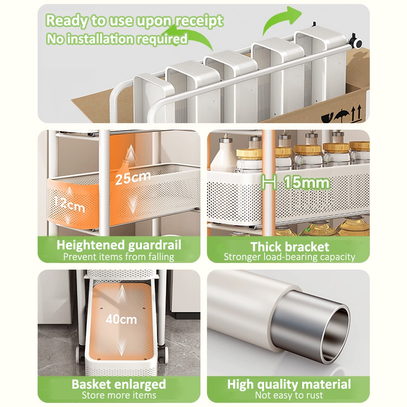 LivinEase 3/4/5Tier Withdrawable Kitchen Pull Out Rack Cosmetics Rack Narrow Mobile Storage Rack ...