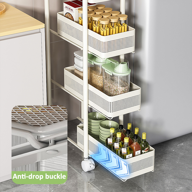 LivinEase 3/4/5Tier Withdrawable Kitchen Pull Out Rack Cosmetics Rack Narrow Mobile Storage Rack ...