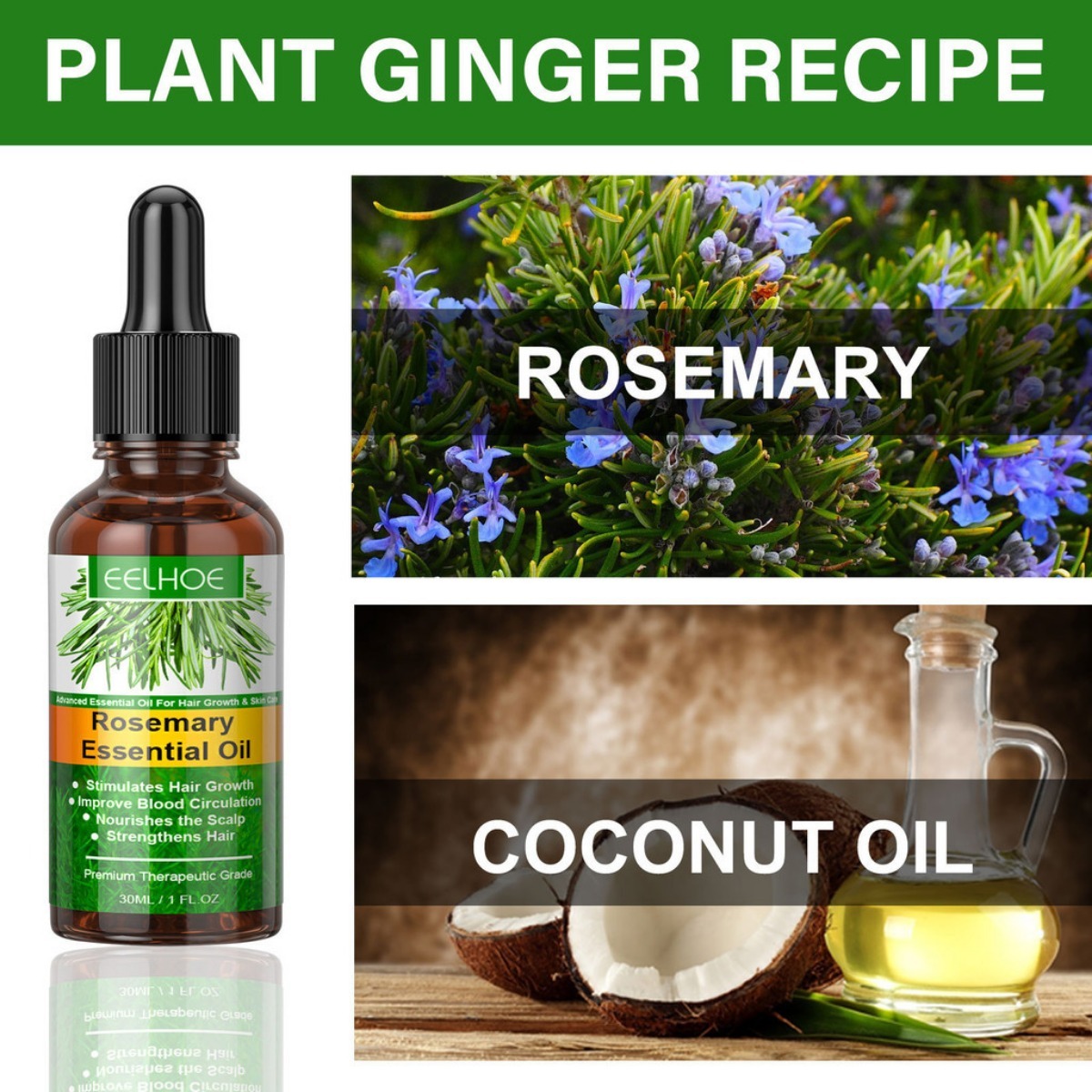 Rosemary Essential Oil for Anti-Hair Loss, Dense Hair and Solid Hair ...