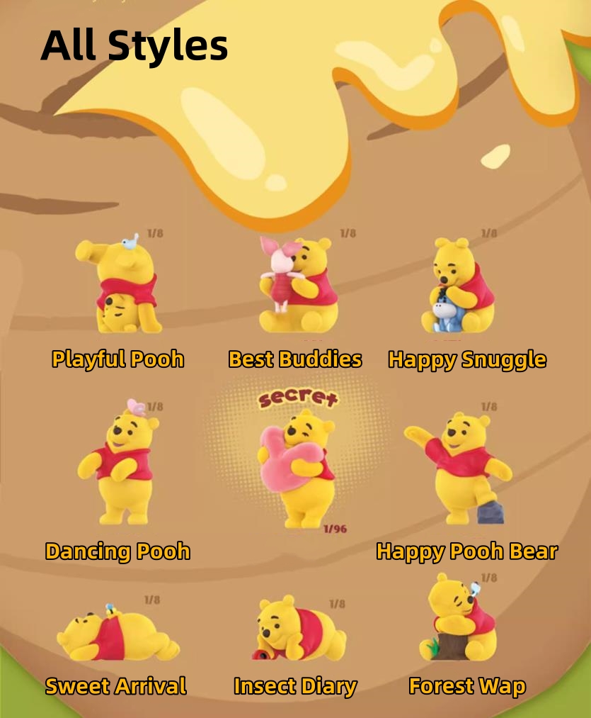 Disney 52TOYS Winnie The Pooh Carefree Series Blind Box Toy Collection ...