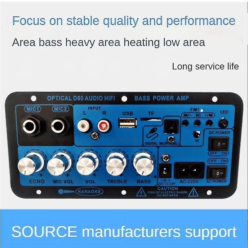 [Manila Shipping] D60 1000W Fiber input amplifier Bluetooth audio ...