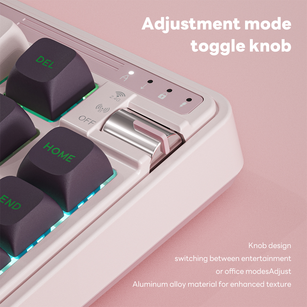 KZZI K75 Lite Nezuko Purple 75% Gasket Mount RGB Gaming Keyboard Wireless Mechanical Keyboard ...