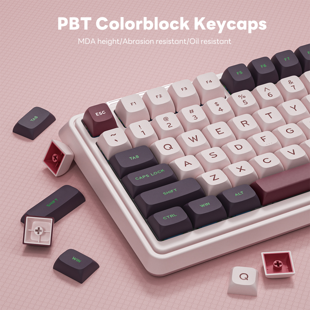 KZZI K75 Lite Nezuko Purple 75% Gasket Mount RGB Gaming Keyboard Wireless Mechanical Keyboard ...