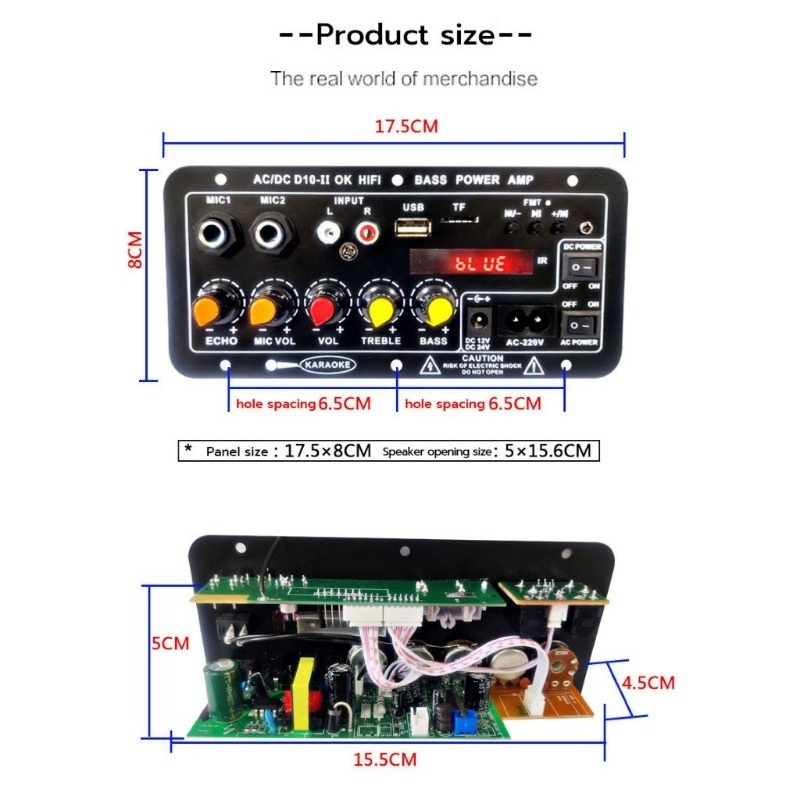 D10 -Ⅱ Display 8-12 Inch Speaker AC 220V 12V 24V Digital Bluetooth Stereo Amplifier Board ...