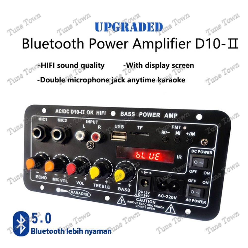 D10-Ⅱ With display Digital bluetooth stereo Amplifier board 8-12inch ...