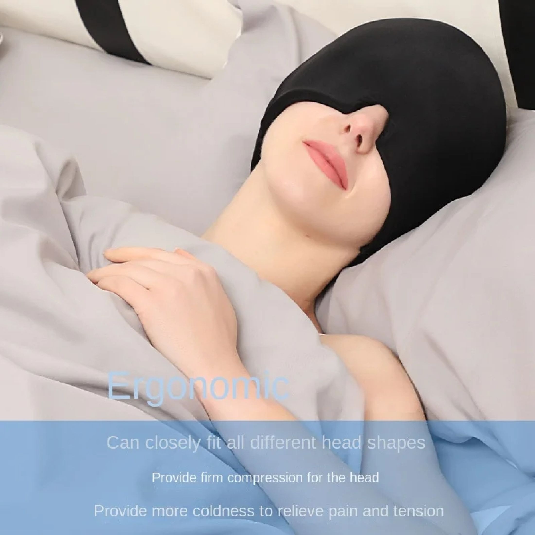 Cooling Gel Head Wrap & Sleeping Eyeshade – Hot & Cold Therapy Travel ...