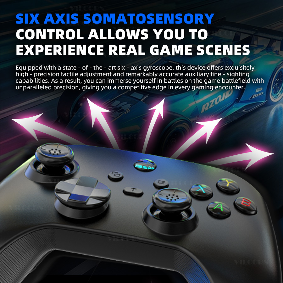 VILCORN G6 Wireless Gamepad Mobile Gaming Controller Tri-Mode Hall ...