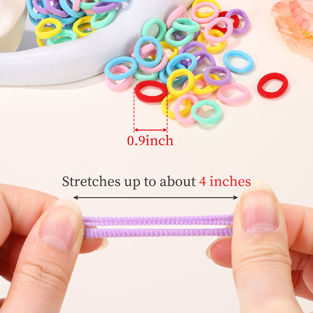 100/300Pcs Cute Elastic Hair Bands Girls Hair Accessories Mini Colorful ...