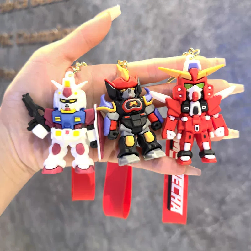 Anime Gundam robot doll keychain robot doll keychain backpack pendant ...