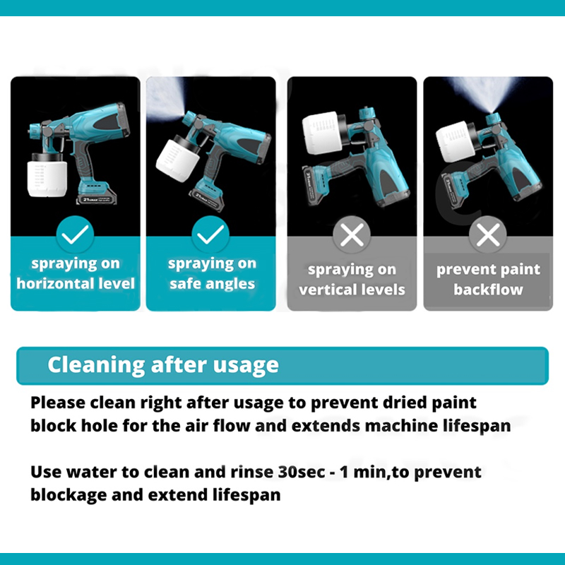 998VF Cordless Electric Paint Spray Gun 1000ML Multifunctional Paint ...