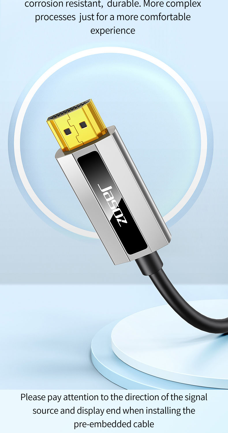 Jasoz Fiber Optic HDMI Cable 4K 60Hz UHD Male to Male Industrial-Grade ...