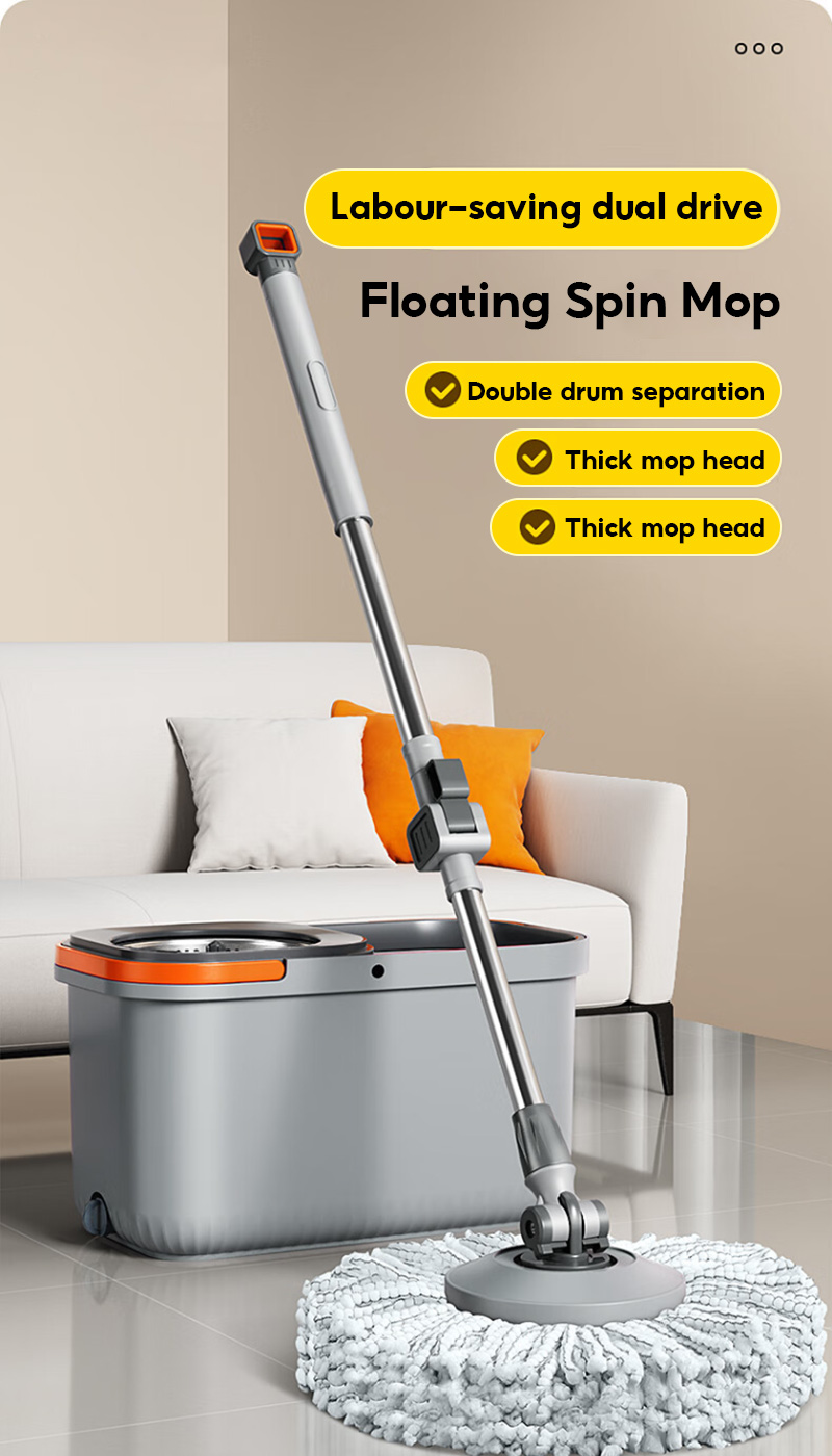 Jiajie 360 Rorating Map Spin Mop with Squeezer Heavy Duty Tornado Mop ...