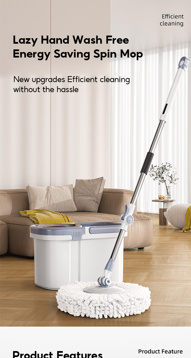 JIAJIE 360 Mop With Spinner Rorating Map Squeezer Floor Cleaning Heavy ...