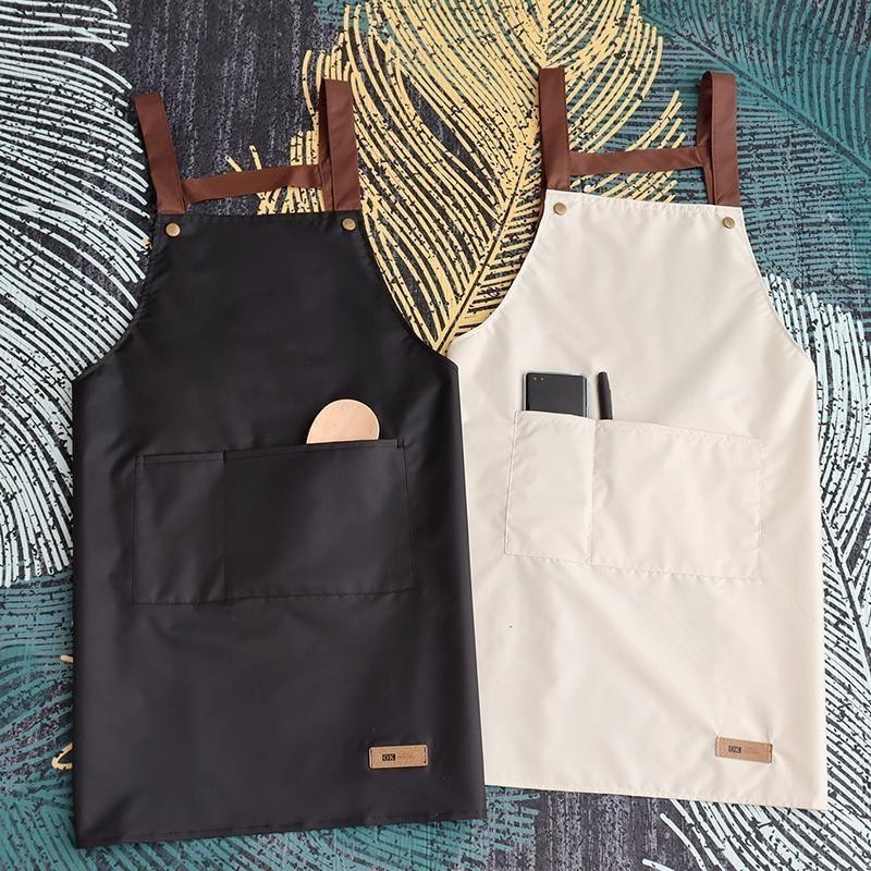 Ya&Ya Waterproof Apron Coffee Shop Working Kitchen Cooking Aprons Work ...