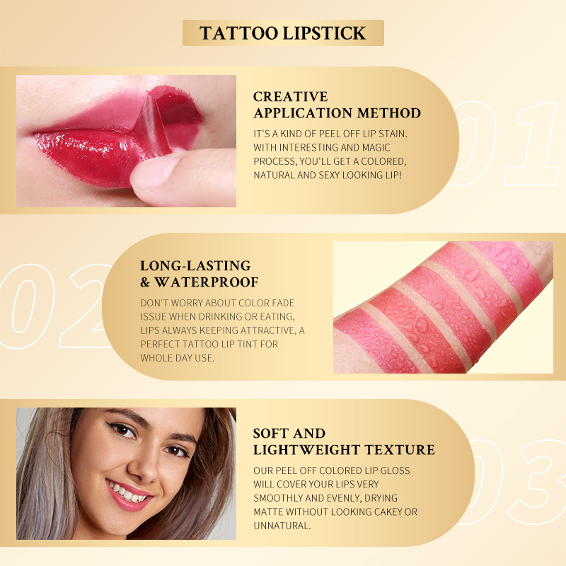 【Buy 2 at ₱199】KIMUSE Peel Off Lip Stain Tattoo Lipstick Long-lasting ...