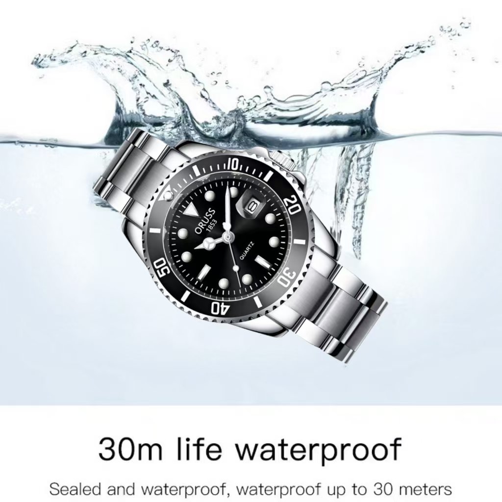 [Gift][With Box]ORUSS Original Men Luxury Stainless Steel/Leather ...