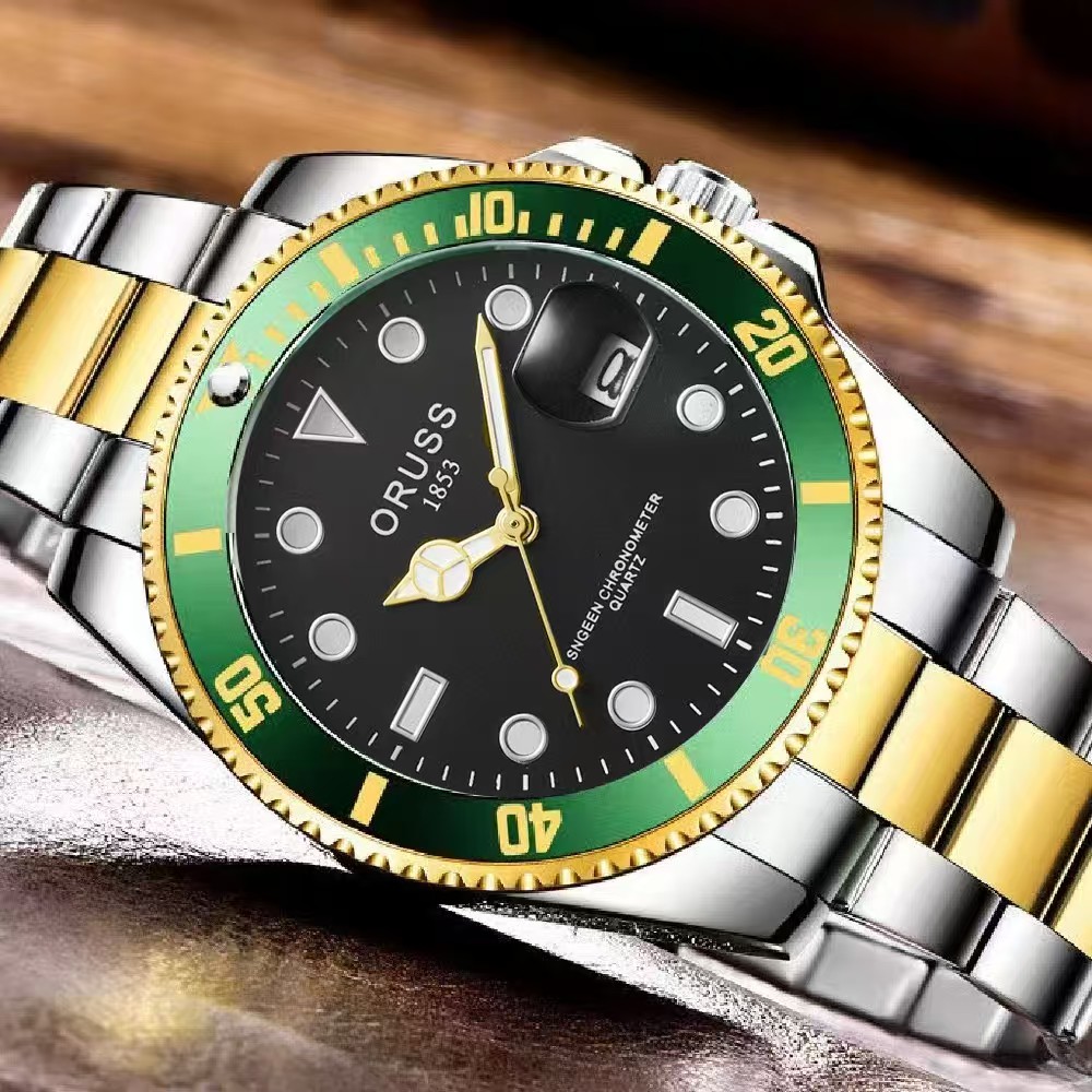 [Gift][With Box]ORUSS Original Men Luxury Stainless Steel/Leather ...