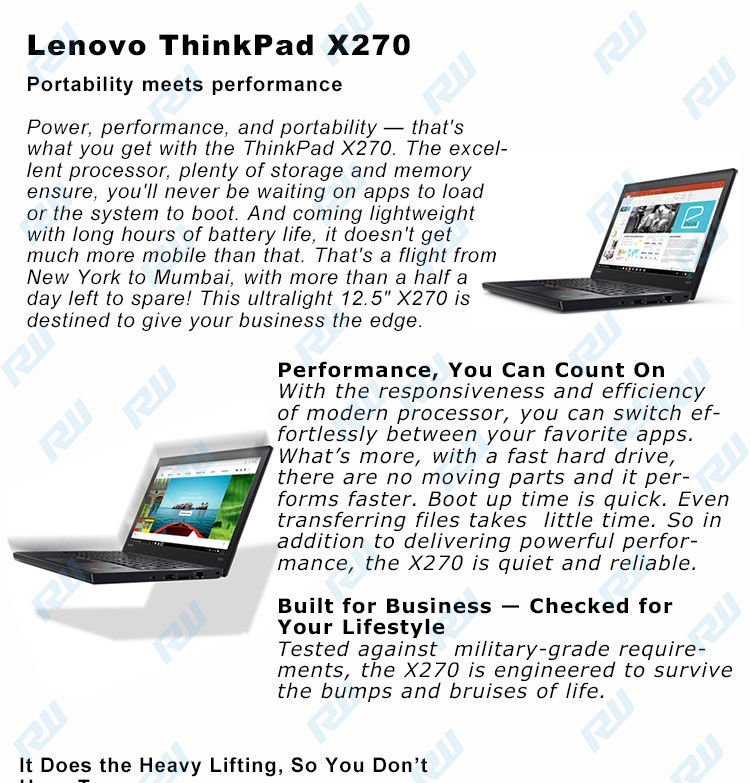 Lenovo ThinkPad X270 lenovo laptop Intel Quad/Dual-Core i7/i5 8G/16G ...