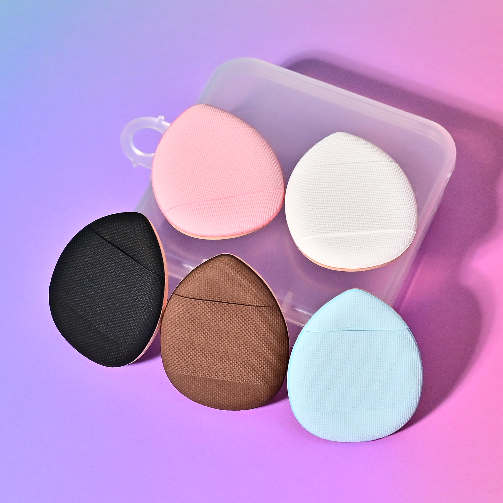 5/20 Pcs Mini Puff,5Pcs With Storage Hard Case, Travel Portable Finger ...