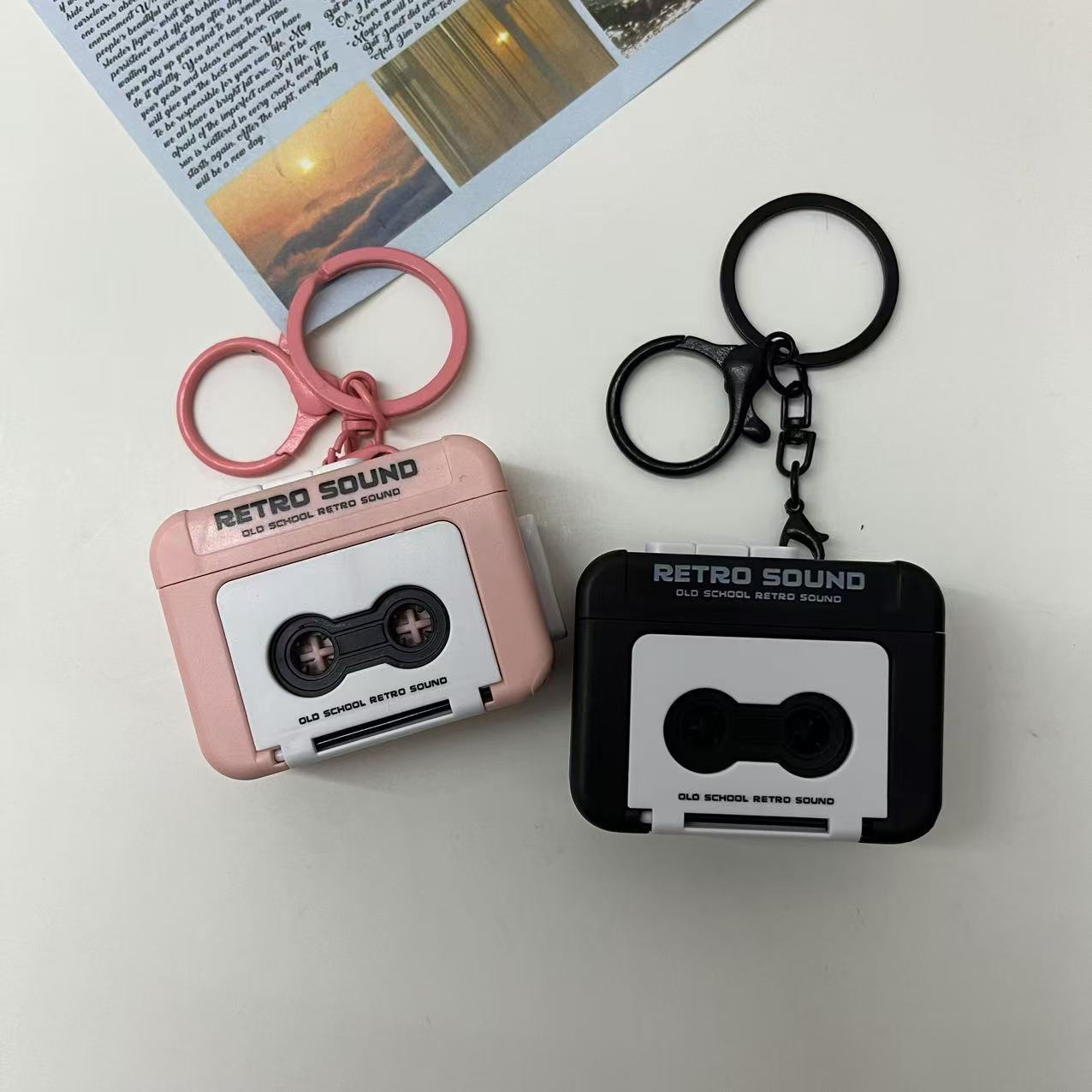 Mini Retro Recorder Tape Keychain Creative Tape Recorder Keychain Mini ...