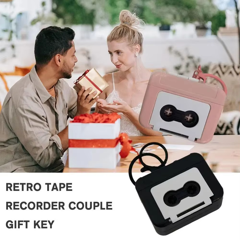 Mini Retro Recorder Tape Keychain Creative Tape Recorder Keychain Mini ...