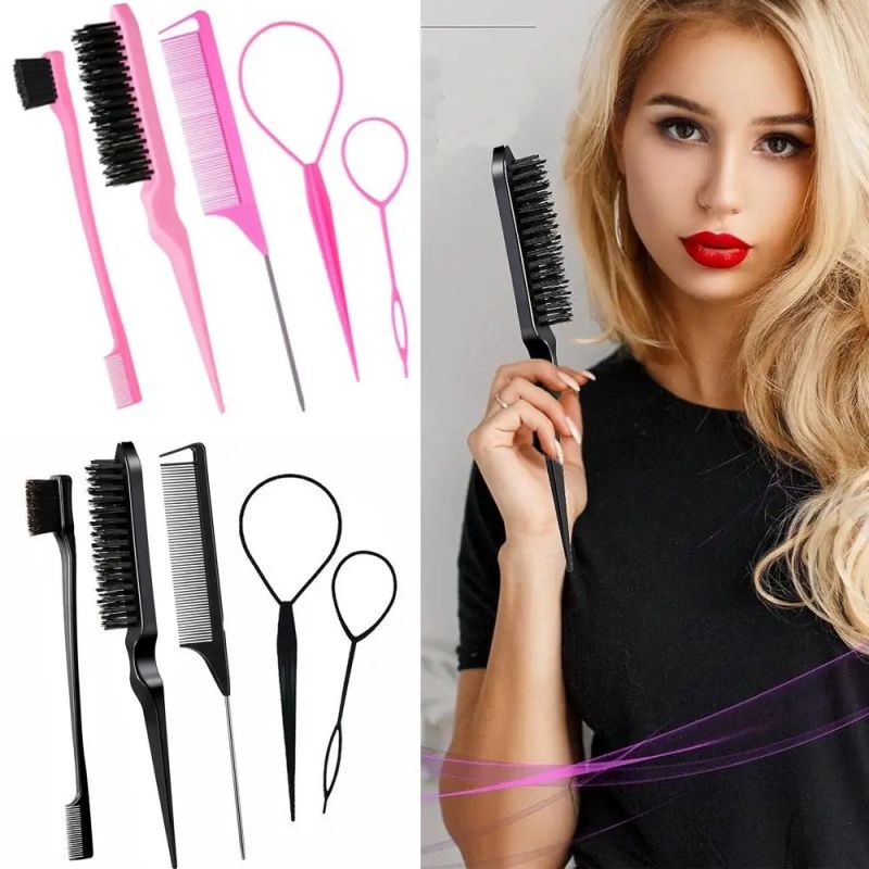 5-Piece Hair Brush And Braiding Tool Set Diy Hair Styling Tool Set ...
