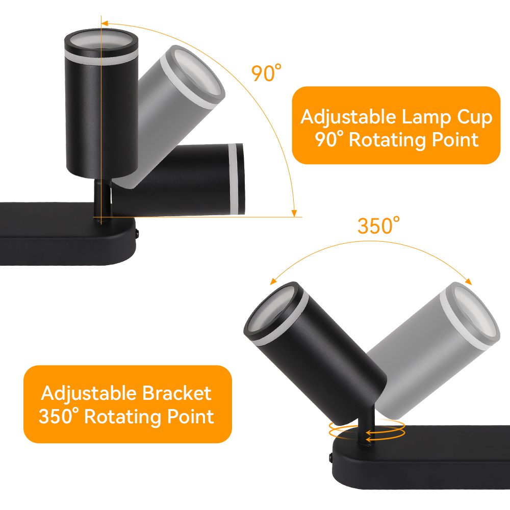 Bulb Replaceable Gu10 Spotlight Tri-color Track Light Set Led Spot ...