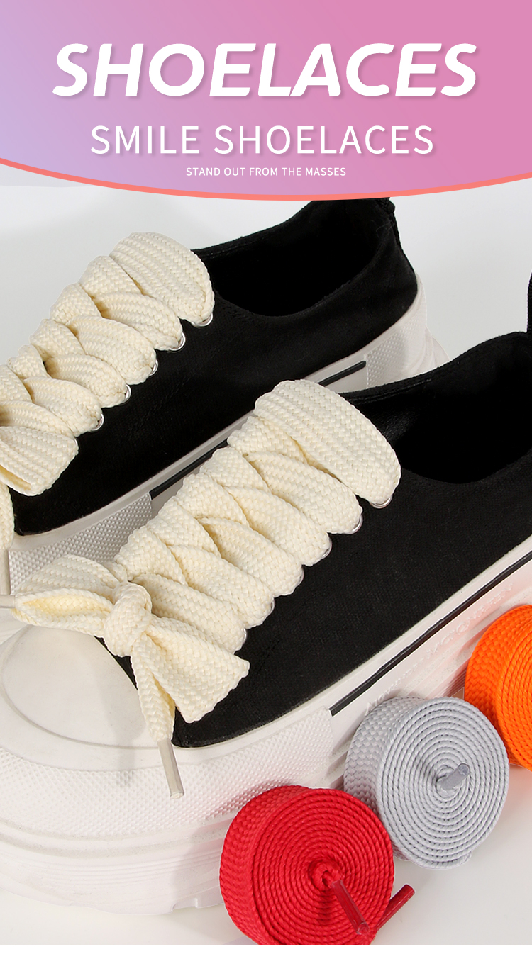 1 Pair Fat Shoe Laces for Sneakers Boots 3/4