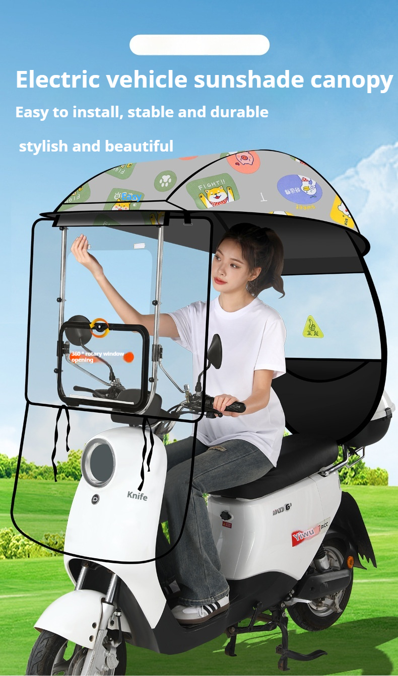 2025 Upgrade Bold Motorcycle Awning Electric Car Canopy Rainproof and ...