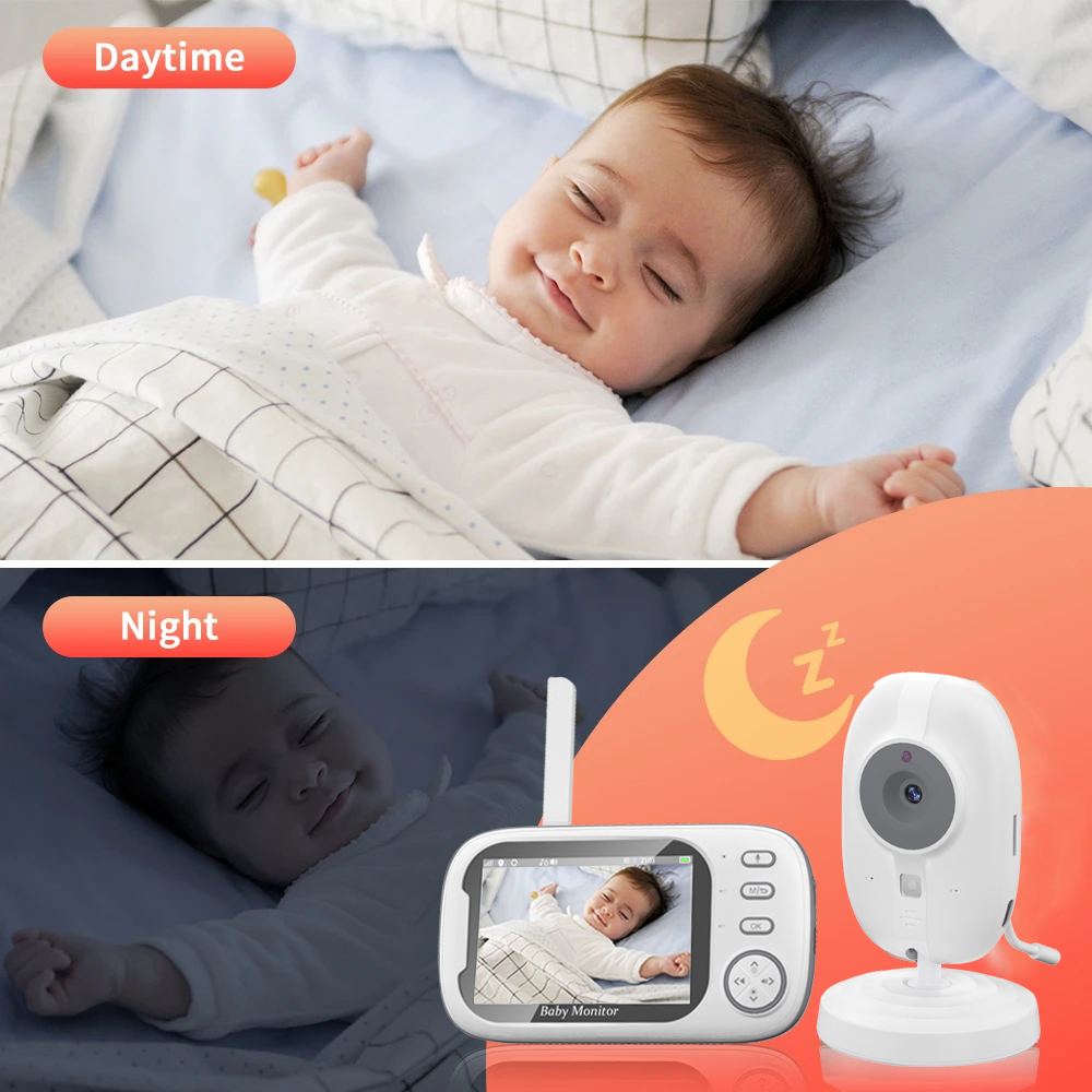3.5 inch Wireless Video Color Baby Monitor High Resolution Baby Nanny ...