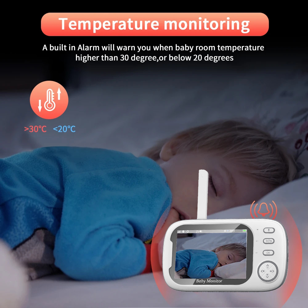 3.5 inch Wireless Video Color Baby Monitor High Resolution Baby Nanny ...
