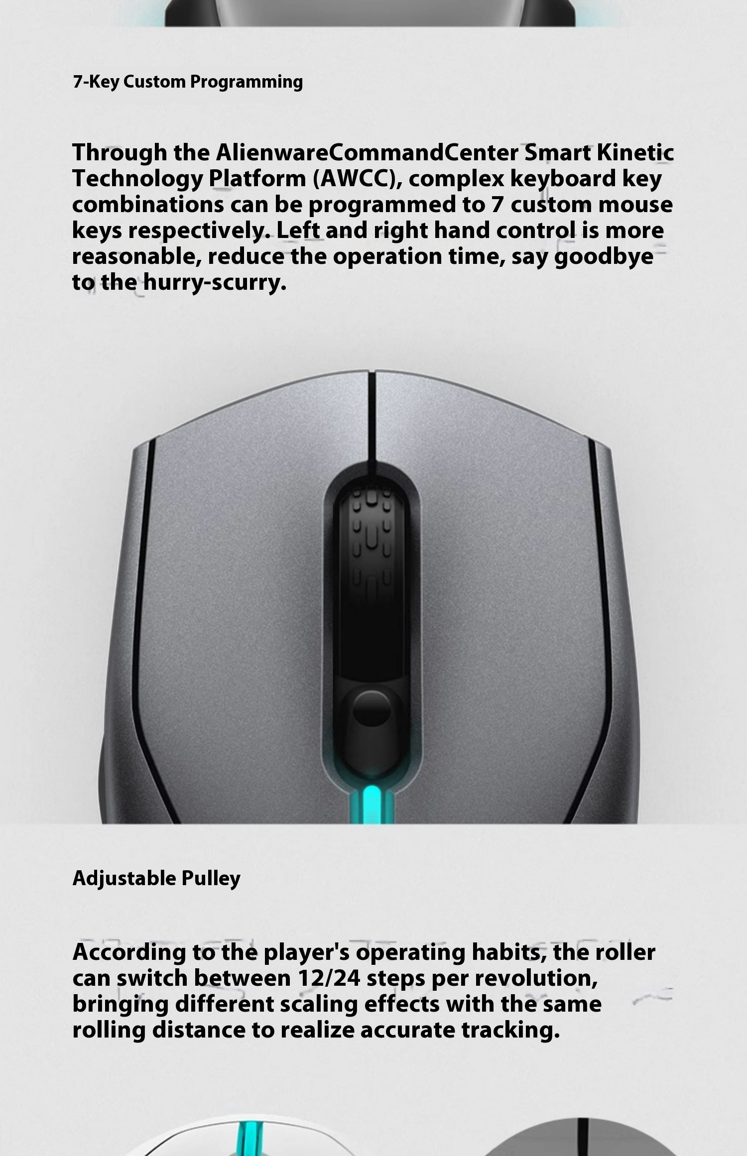 Alienware Aw610m Wireless Mouse Dual Mode 1600DPI AWCC RGB Custom ...