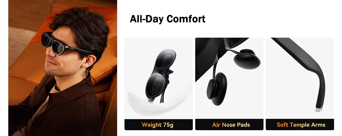 【New Arrival】Rokid Max 2 Your First AR Glasses for Spatial Computing 3DoF System Gaming ...